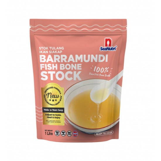 Premium Barramundi Fish Bone Stock (Concentrated) | Nutrient-Rich Broth for Gourmet Cooking